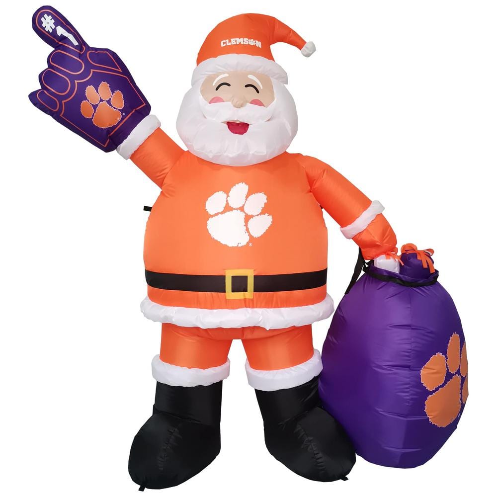 logobrands 7 ft. Clemson Santa Inflatable 620317 - The Home Depot