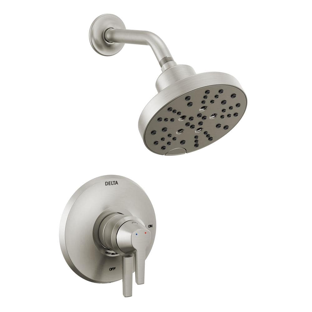 Delta Galeon 1-Handle Wall-Mount Shower Trim Kit in Lumicoat Stainless ...