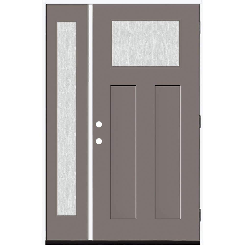 Steves & Sons Legacy 53 in. x 80 in. 1/4 Toplite Rain Glass LHOS Primed ...