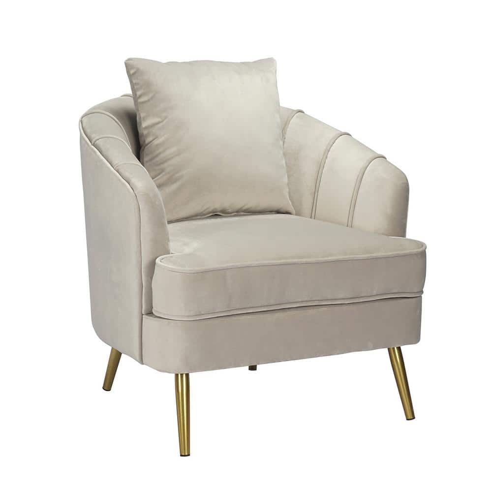 Homy Casa HD-TACKO Grey Velvet Armchair HD-TACKO GREY - The Home Depot