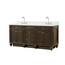 Design Element Winston 84 in. W x 22 in. D Bath Vanity in Walnut with ...