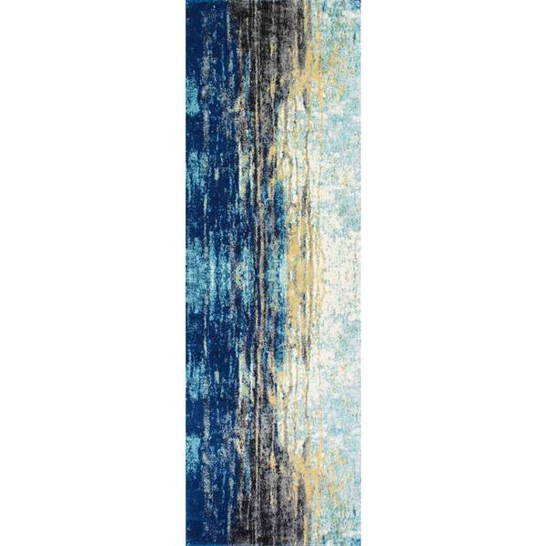 nuLOOM Katharina Modern Abstract Blue 3 ft. x 14 ft. Runner Rug RZBD04A ...