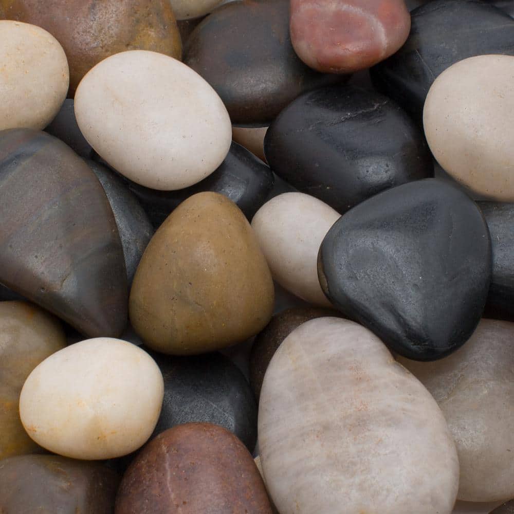 Rain Forest 1 cm 20 lb. Mini Mixed Grade A Polished Pebbles RFMXPA0-5 ...