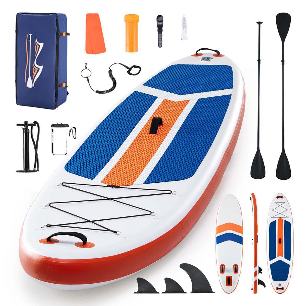 Outdoors Inflatable Stand Up Paddle Board 2-in-1 Paddle for Adults with ...