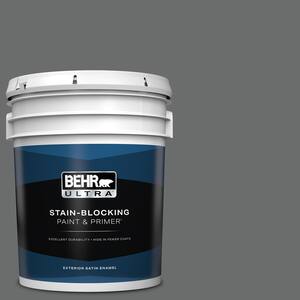 BEHR PREMIUM PLUS 5 gal. #770F-5 Dark Ash Satin Enamel Exterior Paint ...