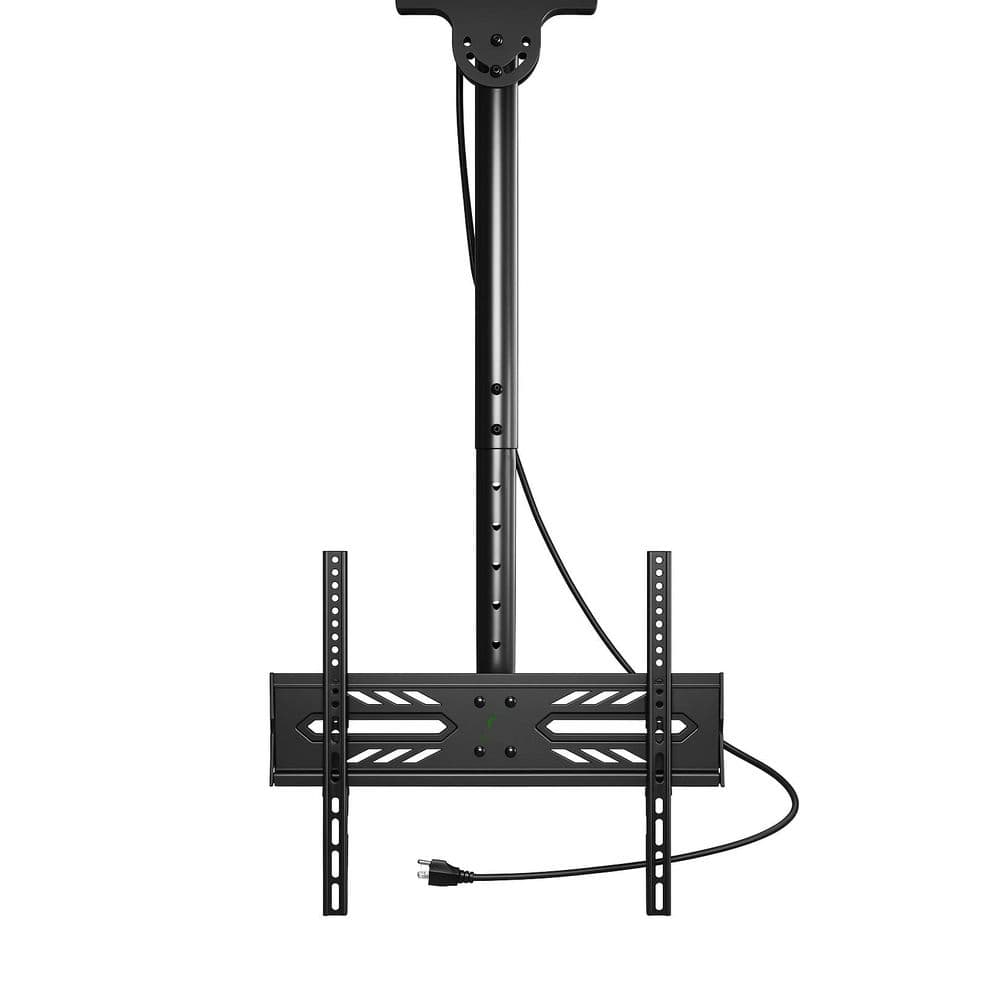 Vrbgify Retractable Ceiling TV Mount with Power Outlet Surge Protection ...