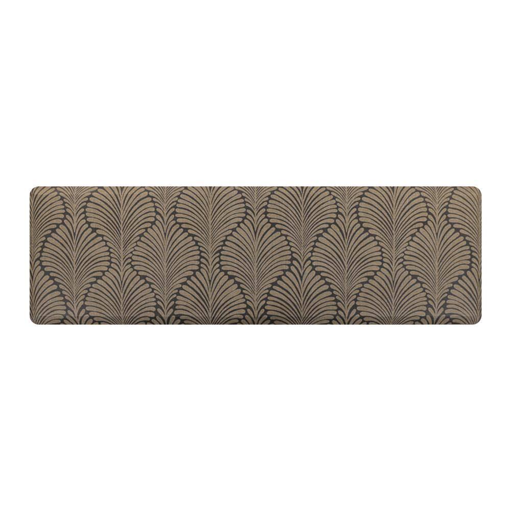 Bungalow Flooring Sole Comfort Palm Fronds 22 in. x 72 in. Wheat on ...