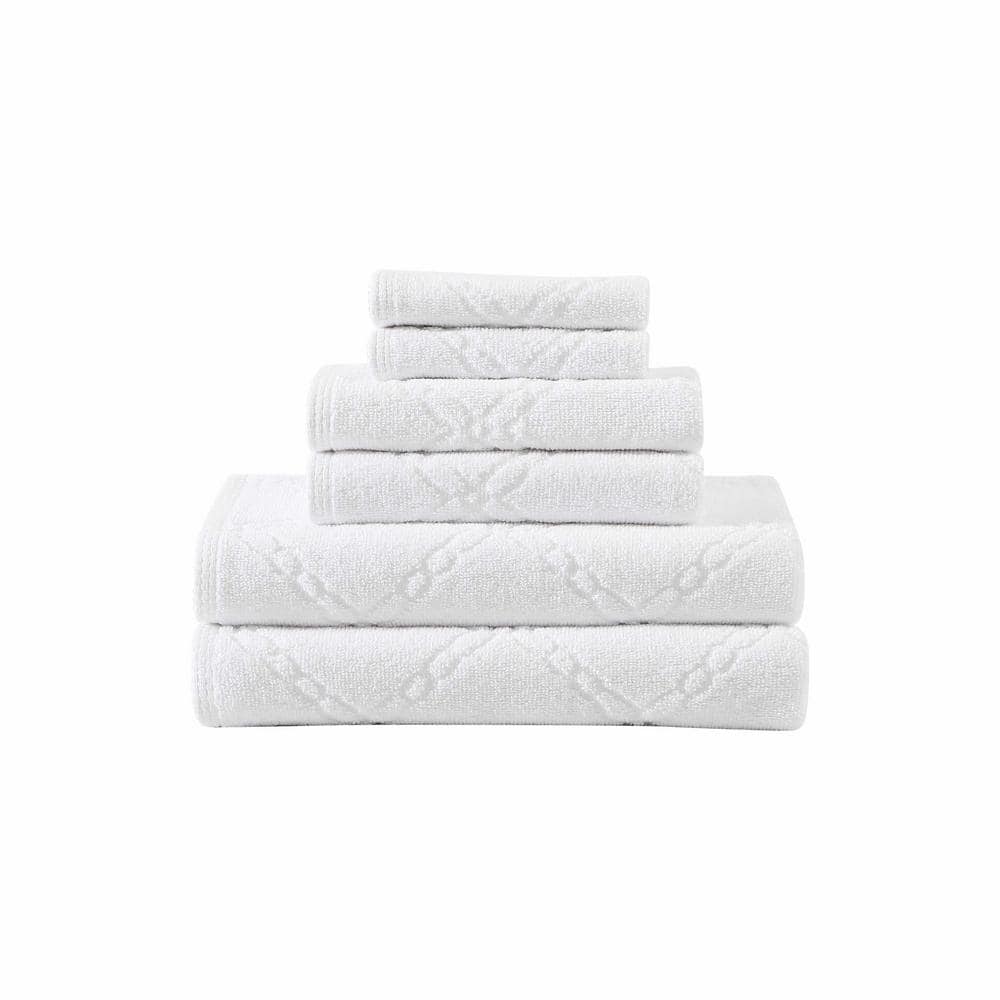 Laura Ashley Banton 6-Piece White Solid Cotton Towel Set USHSAC1239972 ...