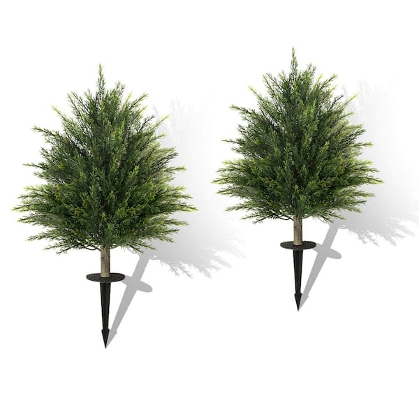 Vitalismo 2ft Artificial Cypress Topiary Tree with Ground Stake ...