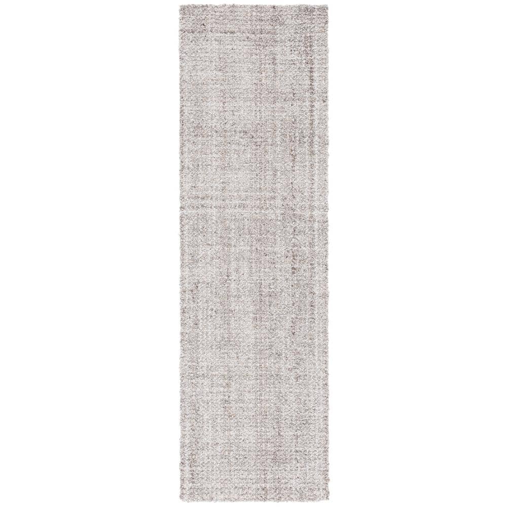 SAFAVIEH Abstract Light Brown/Gray 2 ft. x 8 ft. Plaid Marle Runner Rug ...