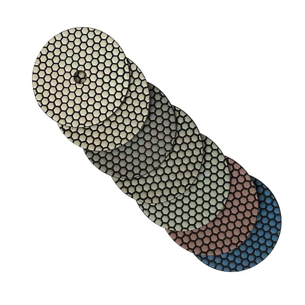 EDiamondTools 4 in. High Performance Stone/Concrete Polishing Pads, 7 ... EDiamondTools 4 in. High Performance Stone/Concrete Polishing Pads, 7 ...