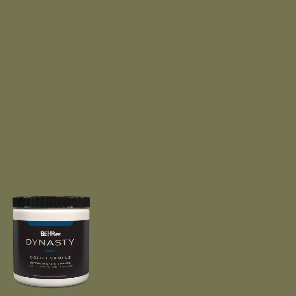BEHR DYNASTY 8 oz. #S360-6 Secret Meadow Satin Enamel Stain-Blocking ...