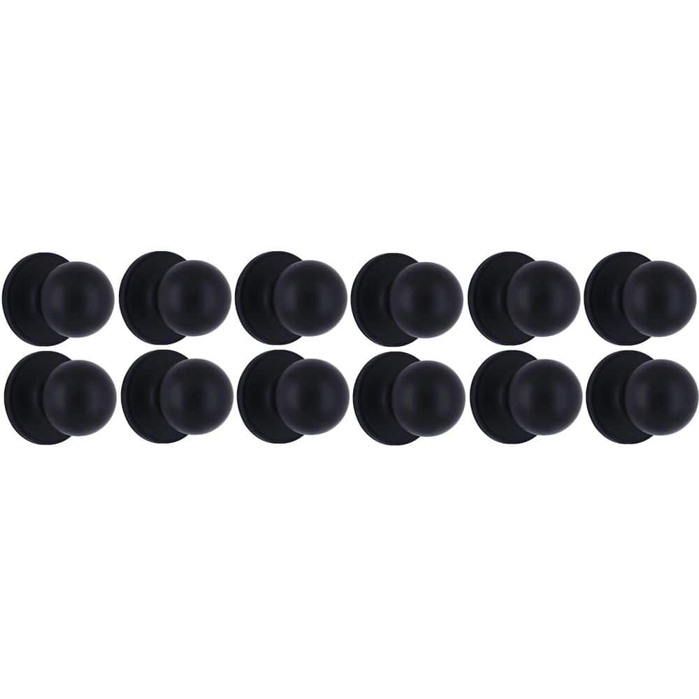 Defiant Ball Matte Black Hall/Closet Door Knob (12-Pack) TWX930BDC ...