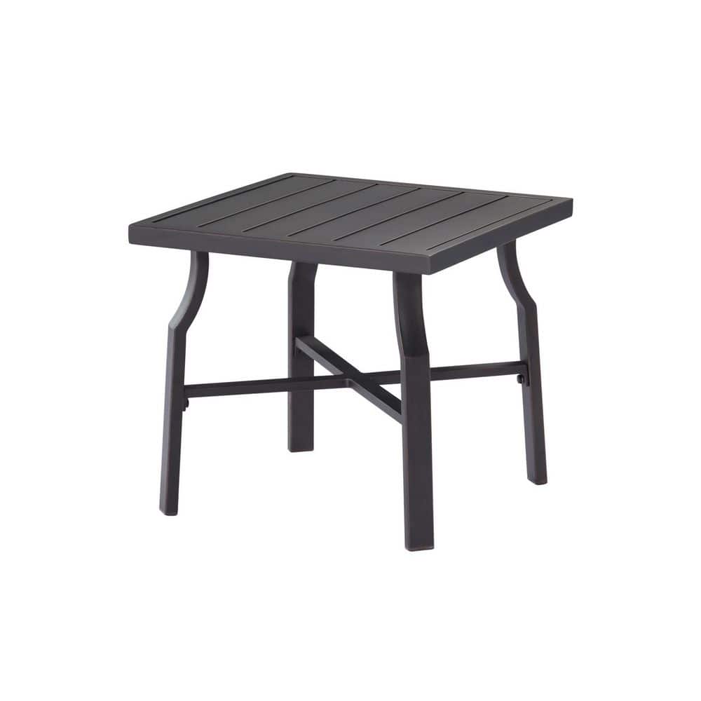 Black Aluminum Outdoor Side Table, Pool Lounge Chair Side Table ...