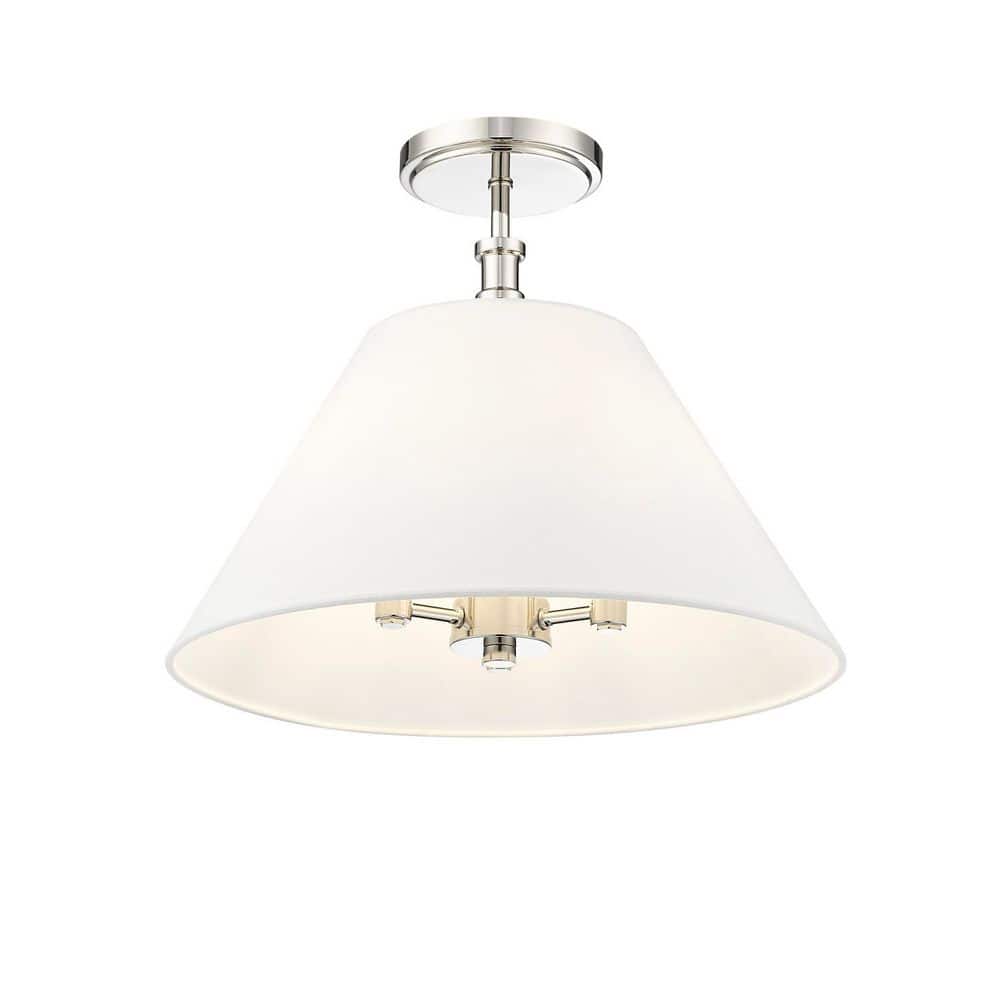 Millennium Lighting Adorra 16 in. Wide 3-Light Semi Flush-Polished ...