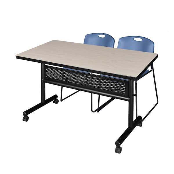 Regency Kobe 48 in x 30 in. Maple Flip-Top Privacy Nesting Table Desk ...