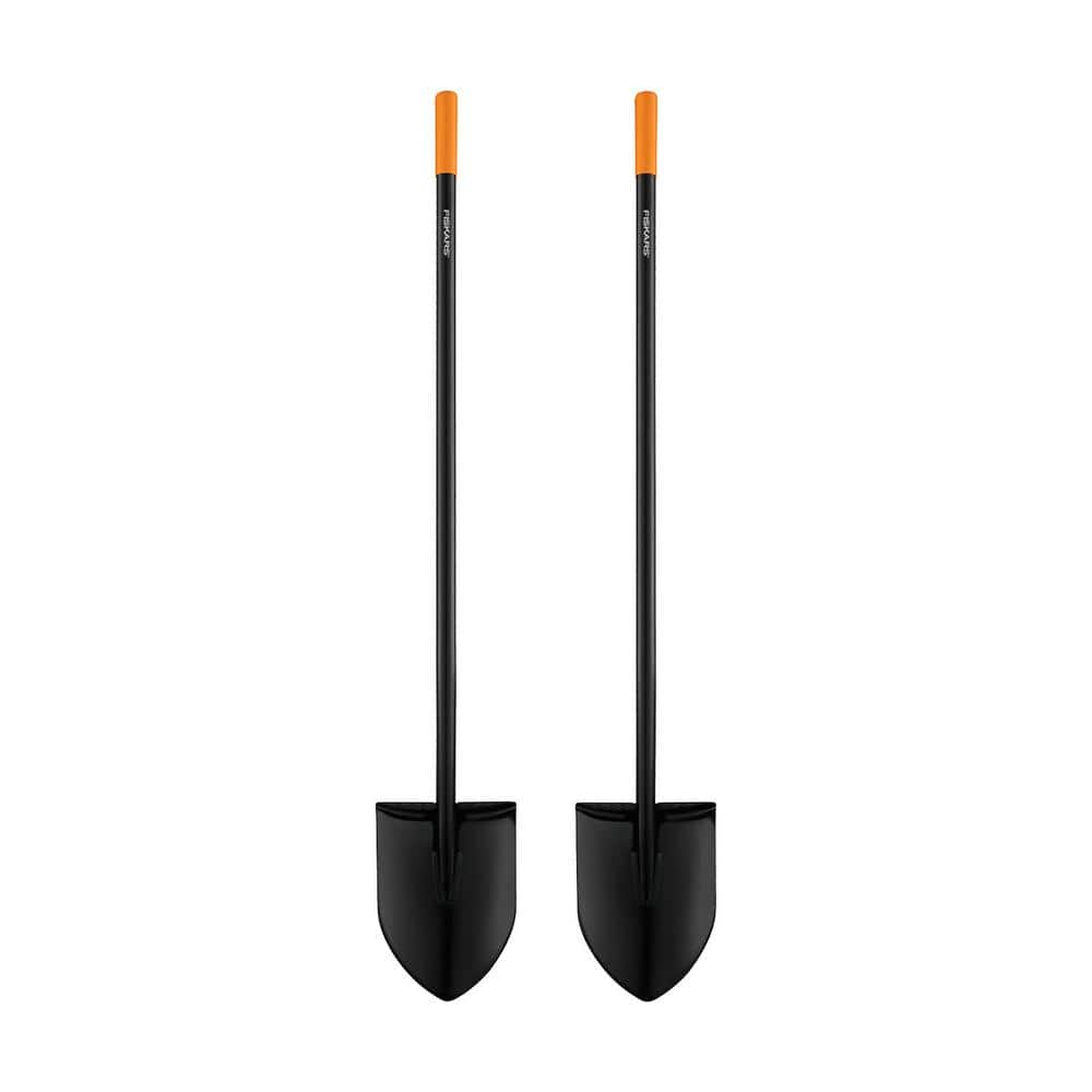 Fiskars 57 in. Carbon Steel Handle Digging Shovel (2-Pack) 1077390 - The Home Depot