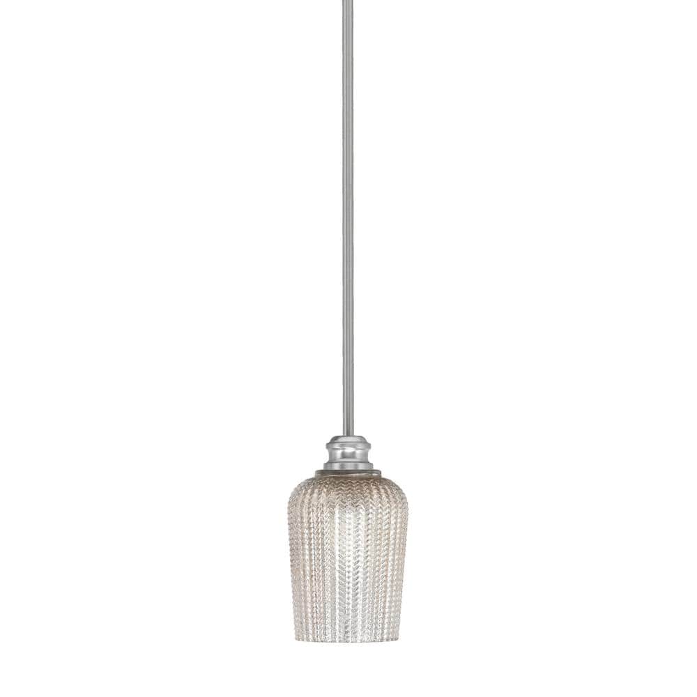 Albany 60-Watt 1-Light Brushed Nickel Pendant Mini Pendant Light Silver ...