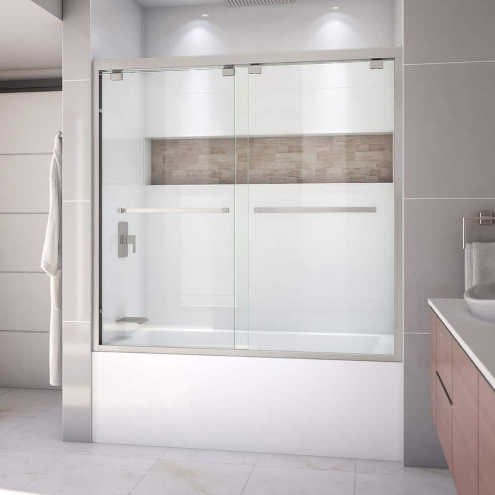 DreamLine Encore 56 to 60 in. x 58 in. Semi-Frameless Bypass Tub Door ... DreamLine Encore 56 to 60 in. x 58 in. Semi-Frameless Bypass Tub Door ...