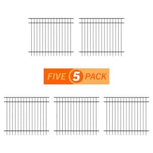FORGERIGHT 5 ft. H x 6 ft. W Deco Grid Black Steel Fence Panel (5-Pack ...