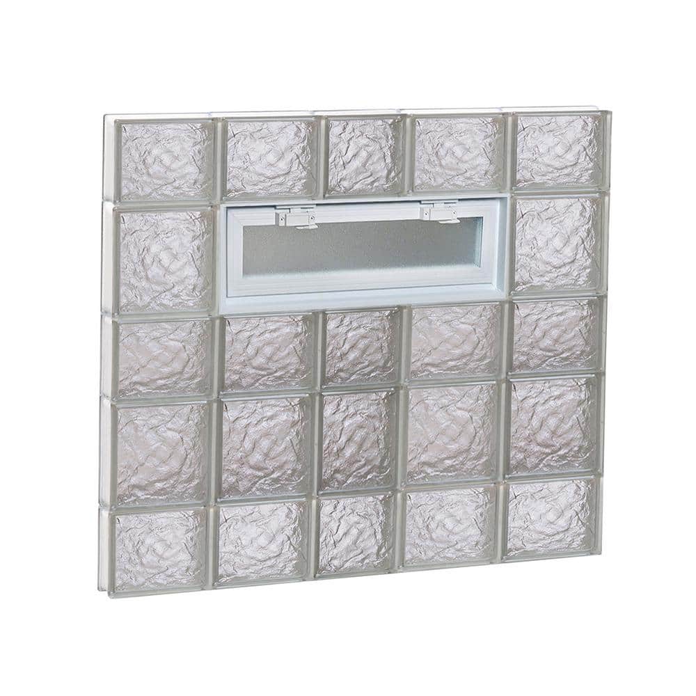 Clearly Secure 36.75 in. x 32.75 in. x 3.125 in. Frameless Ice Pattern ...