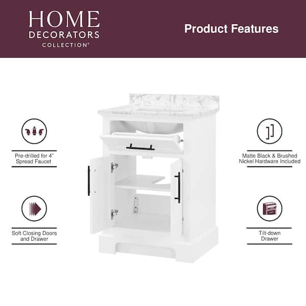 Home Decorators Collection Doveton 24 in. Single Sink Freestanding ...