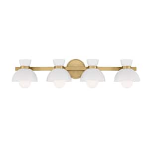 Generation Lighting Towner 35 in. 4-Light Satin Brass Modern ...