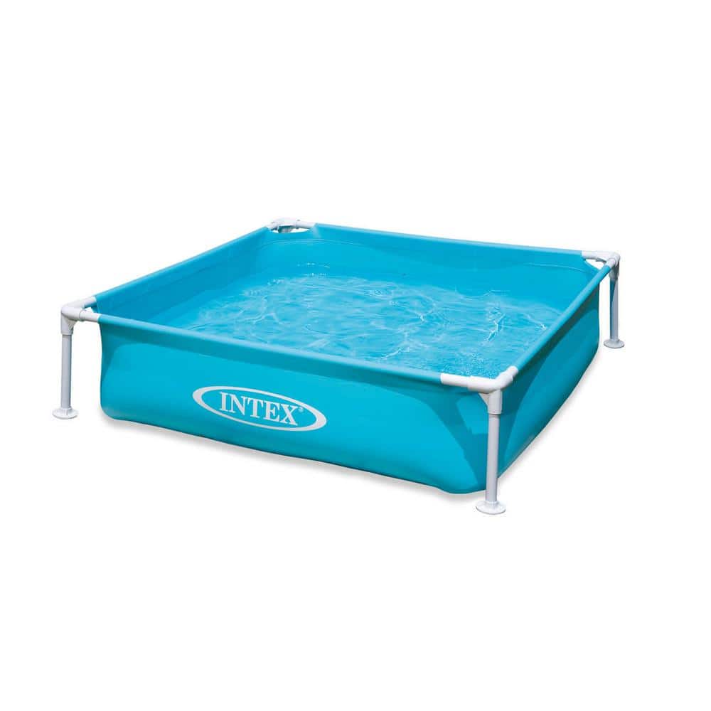 Intex Mini Frame Kids 4 ft. x 4 ft. x 12 in. Beginner Kiddie Swimming ...
