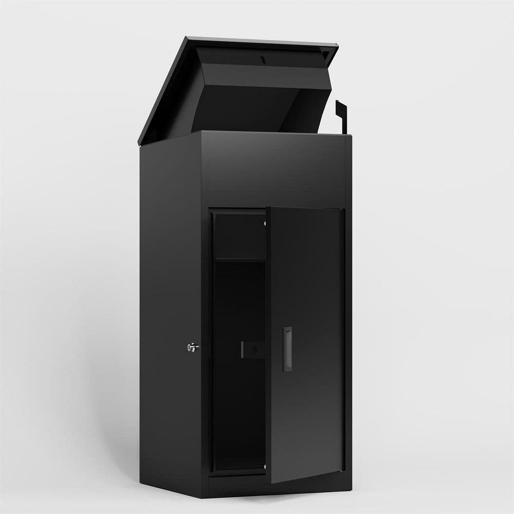 Package Delivery Box 16.7 in. W x 16.8 in. D x 36.4 in. H Black Heavy ...