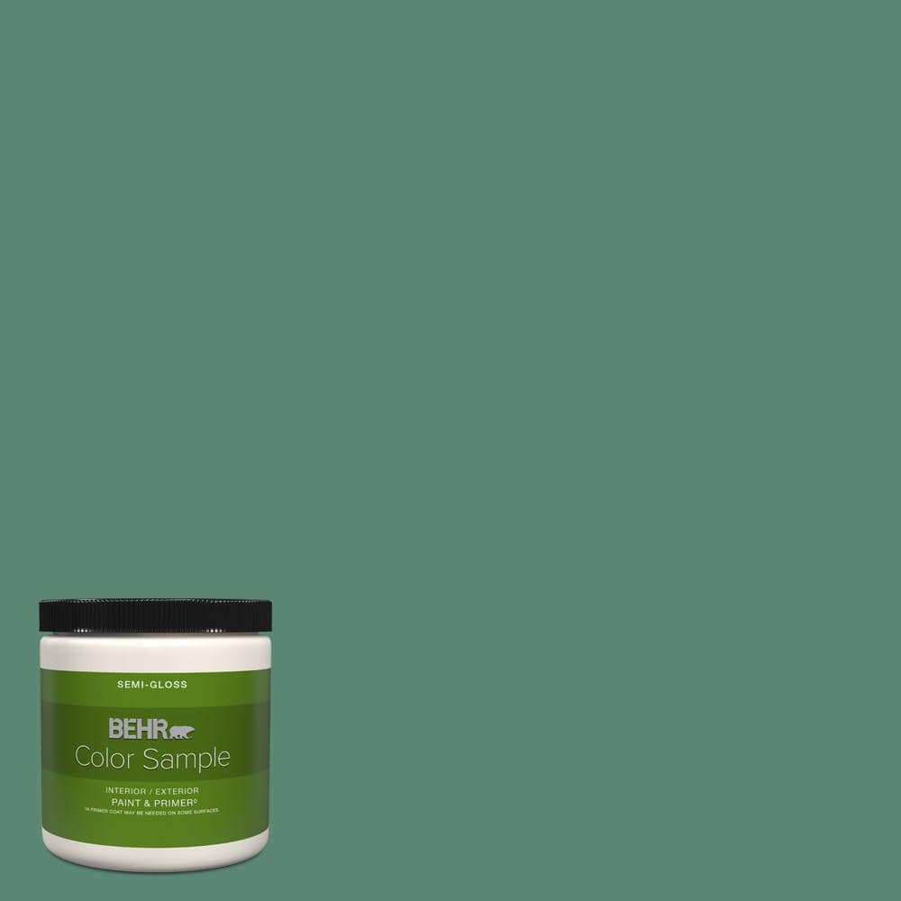 BEHR PREMIUM PLUS 8 oz. #MQ6-43 Dark Jade Semi-Gloss Interior/Exterior ...