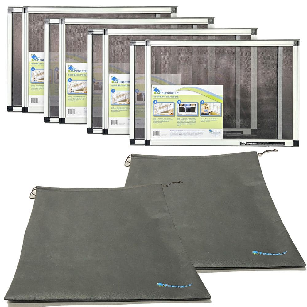 Fenestrelle 15 in. x 21 in. 4 Expandable Fiberglass Window Screens and ...