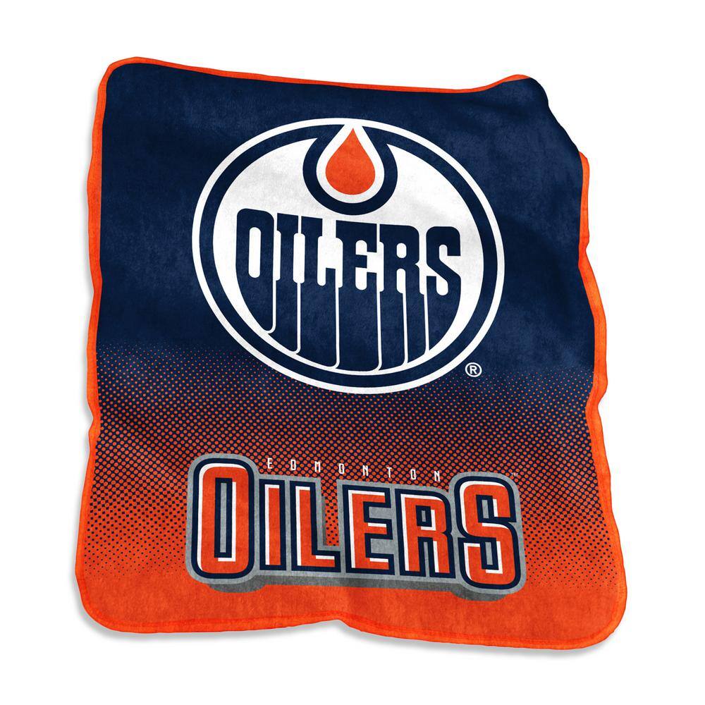 logobrands Edmonton Oilers Multi Colored Raschel Throw 812-26A - The ...
