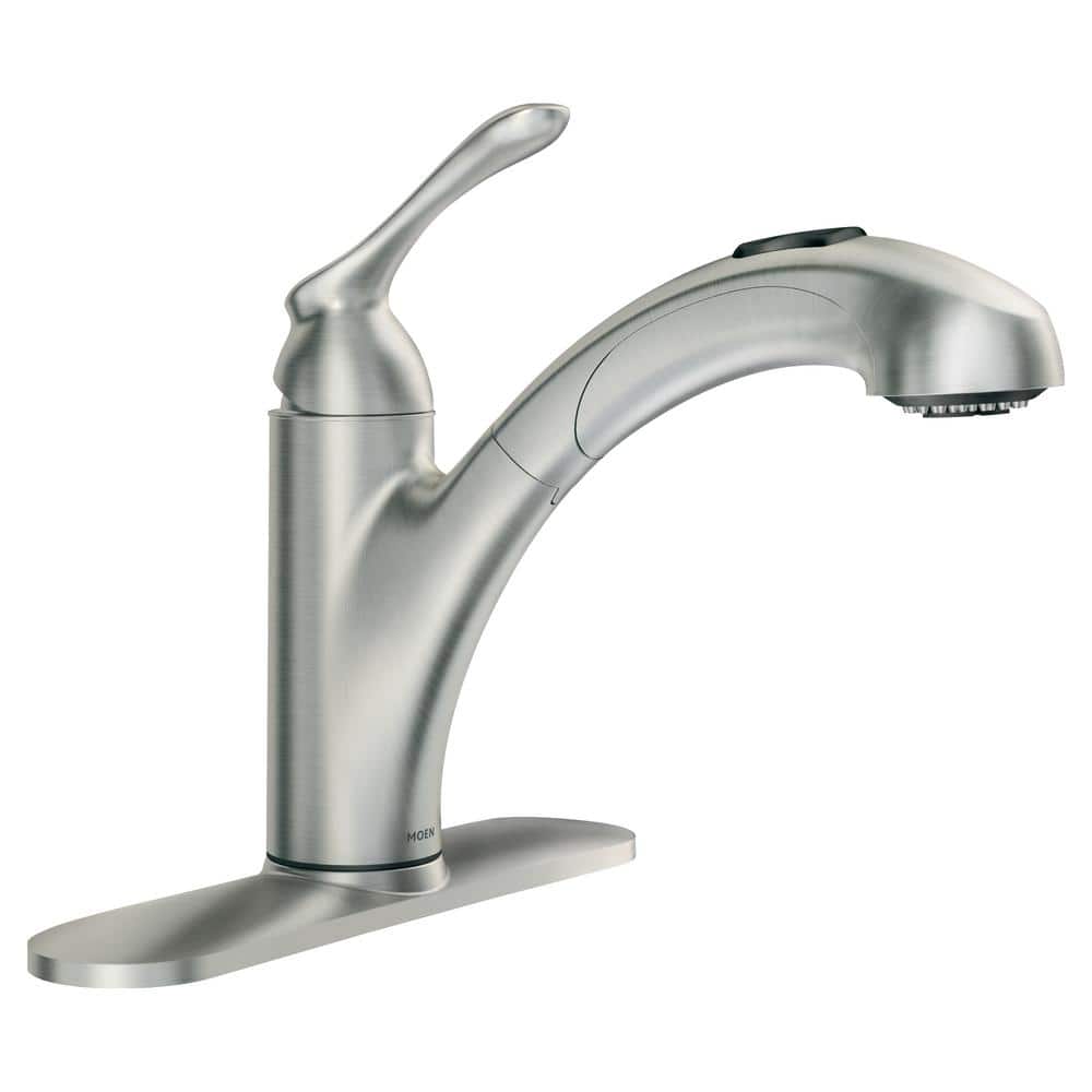MOEN Banbury Single-Handle Pull-Out Sprayer Kitchen Faucet with Power ...