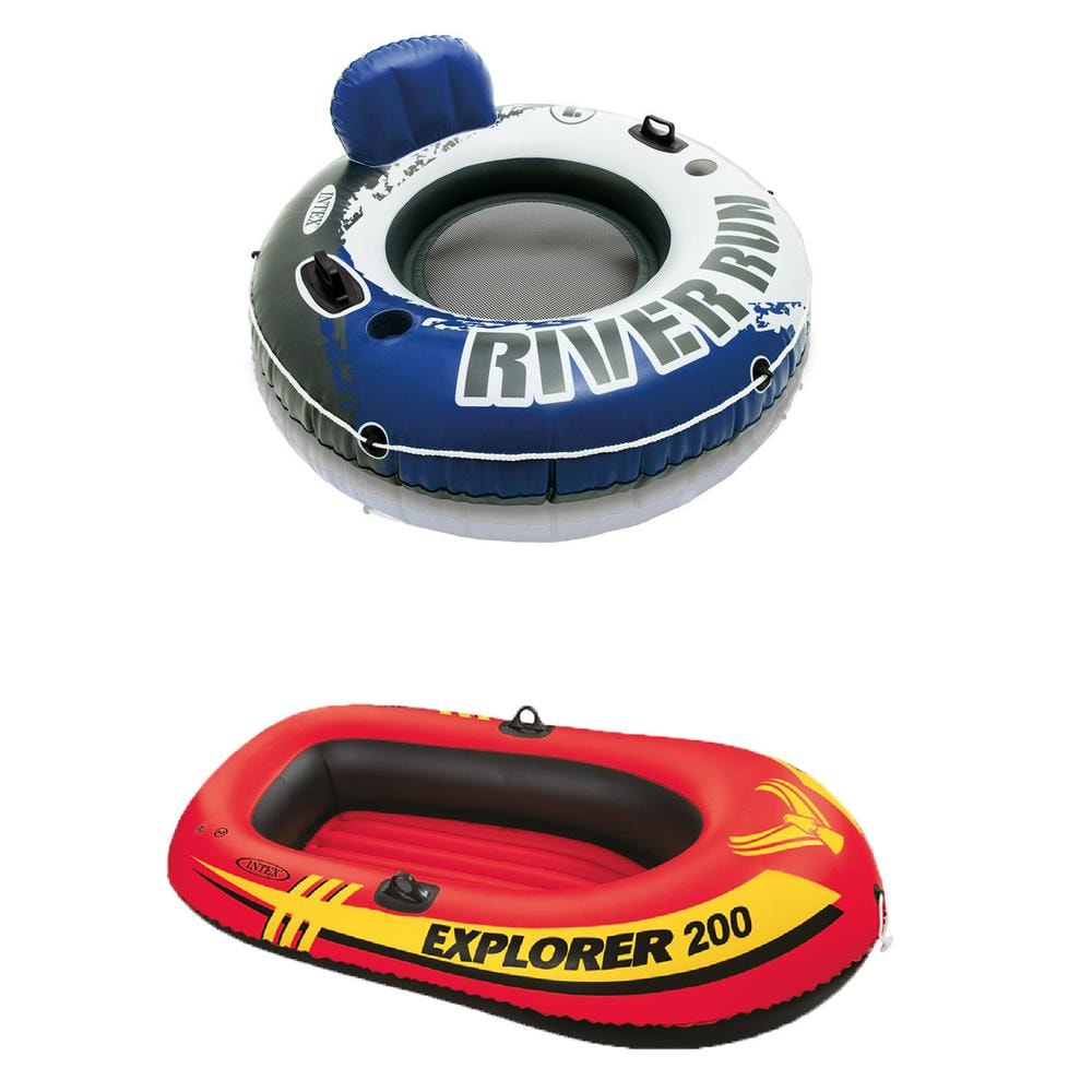 Intex Blue Explorer 200 PVC Inflatable 2-Person Raft with 1-Person ...