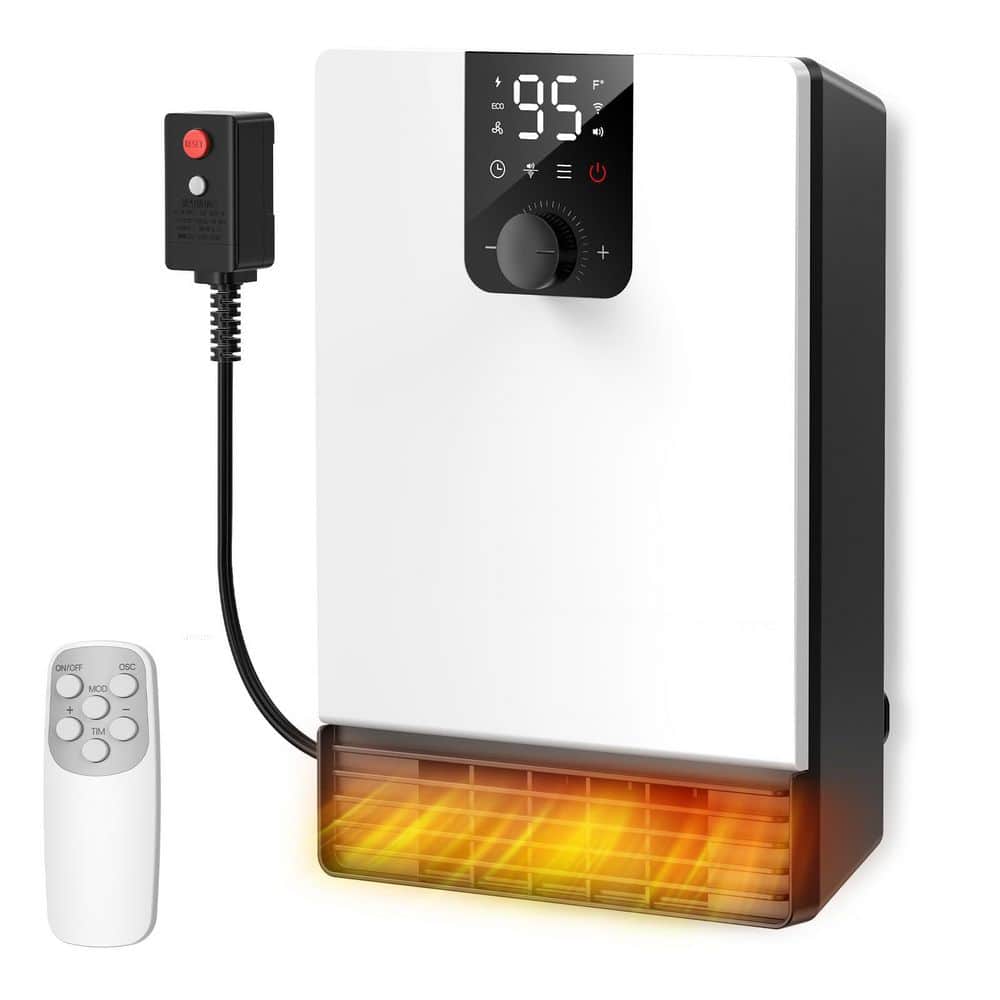 1500W PTC Electric Wall Heater with Remote App Control ECO Mode ...