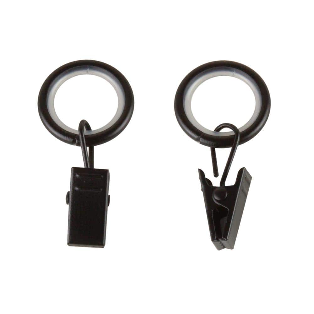 EMOH Black Steel Curtain Rings with Clips (Set of 10) H1935-12 - The ...