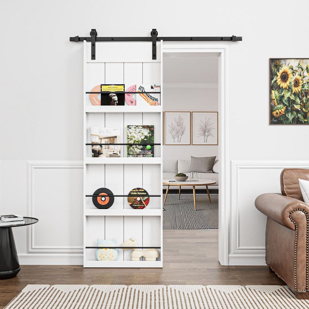 ARK DESIGN 30 in. x 84 in. White Primed MDF Storage Style Shelves ...