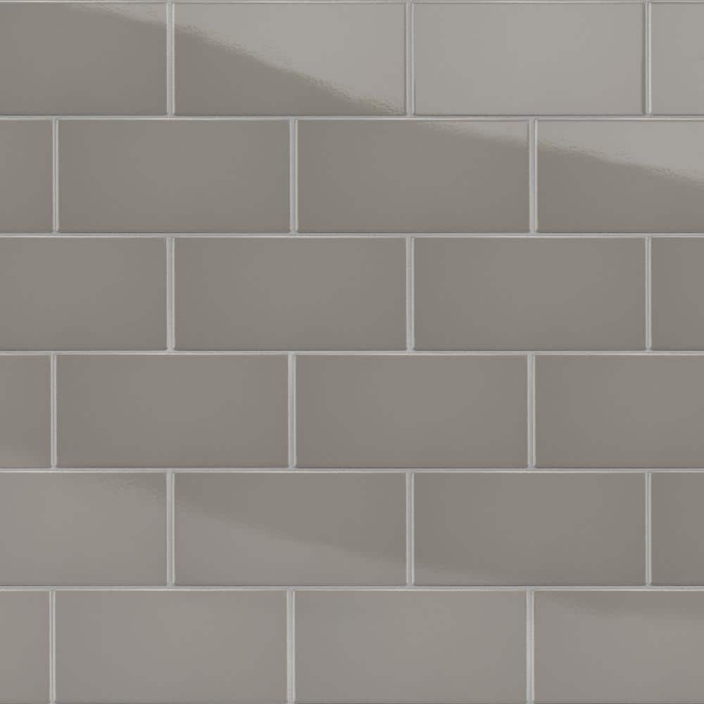 Merola Tile Piscina Brick Glossy Dark Grey with BioTech 9-5/8 in. x 19 ...