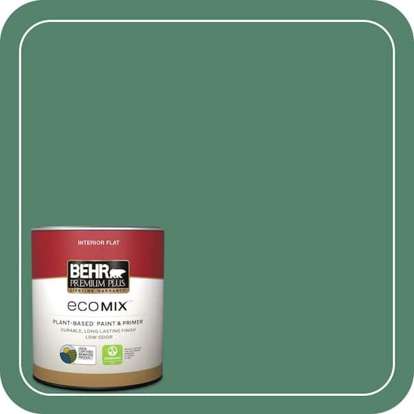 BEHR PREMIUM PLUS 1 qt. #M420-6 Tournament Field Flat EcoMix Plant ...