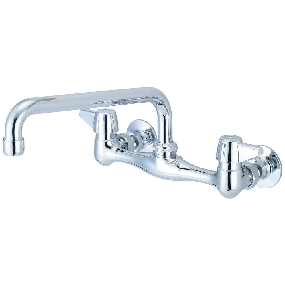Central Brass Double-Handle Wall Mount Standard Kitchen Faucet in ...