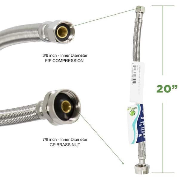 PLUMBFLEX Toilet Connector Water Line 3/8 in. x 7/8 in. Female ...