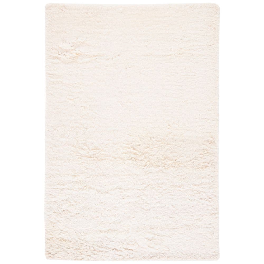 SAFAVIEH Casablanca 3 ft. x 5 ft. Ivory Flokati Solid Color Area Rug ...