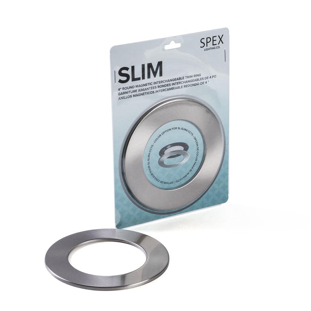 Liteline SPEX Lighting - 4 in. Round Brushed Nickel Trim for Slim ...