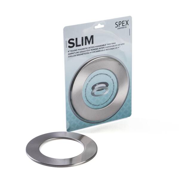 Liteline SPEX Lighting - 4 in. Round Brushed Nickel Trim for Slim ...