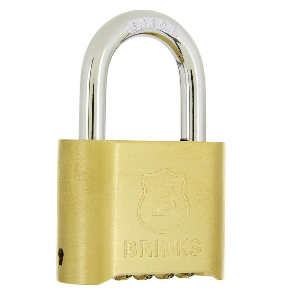 Brinks 2-in. (50 mm) Solid Body Resettable 4‑Dial Combination Padlock ...