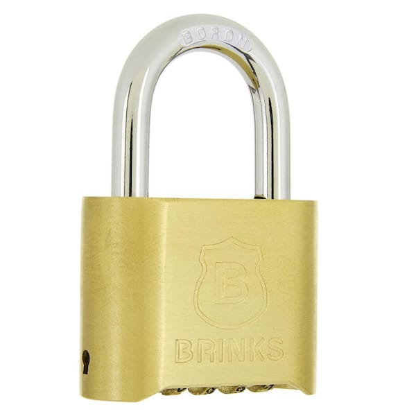 Brinks 2-in. (50 mm) Solid Body Resettable 4‑Dial Combination Padlock ...