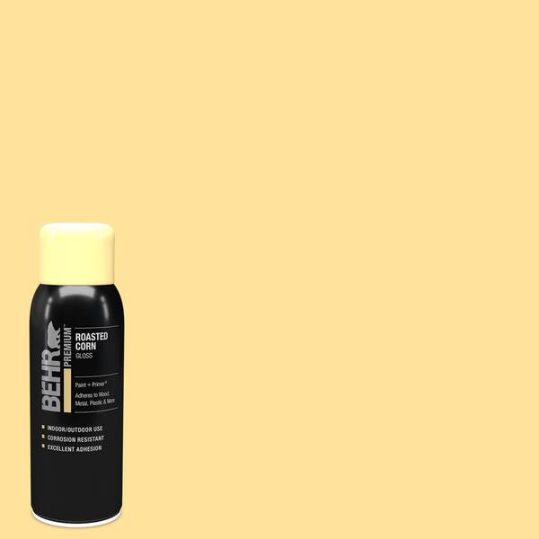 BEHR PREMIUM 12 oz. #P290-3 Roasted Corn Gloss Interior/Exterior Spray ...