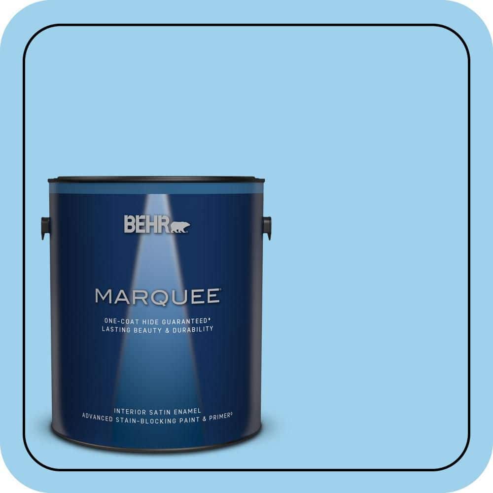 BEHR MARQUEE 1 gal. #P500-3 Spa Blue Satin Enamel Interior Paint ...