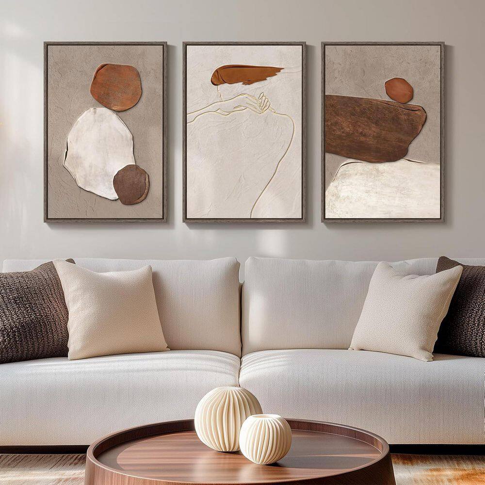 3 Piece Framed Rustic Canvas Prints Paintings Artwork Poster 24 in. x ...
