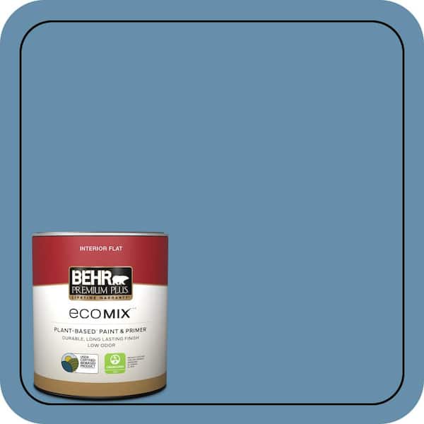BEHR PREMIUM PLUS 1 qt. #S500-5 Treasure Map Flat EcoMix Plant-Based ...